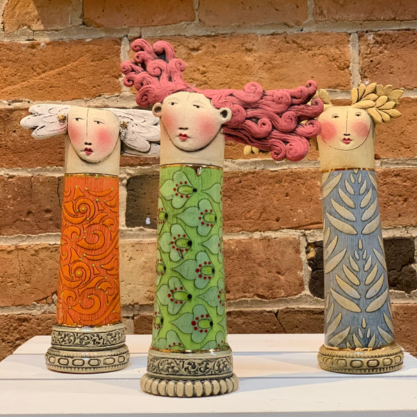 Pink Ceramic Lady Sculpture | Sarah Saunders - Ferrers Gallery