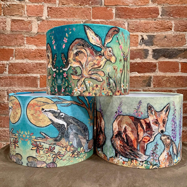 Faux Suede Animals Lampshade - 30cm x 21cm - Ferrers Gallery